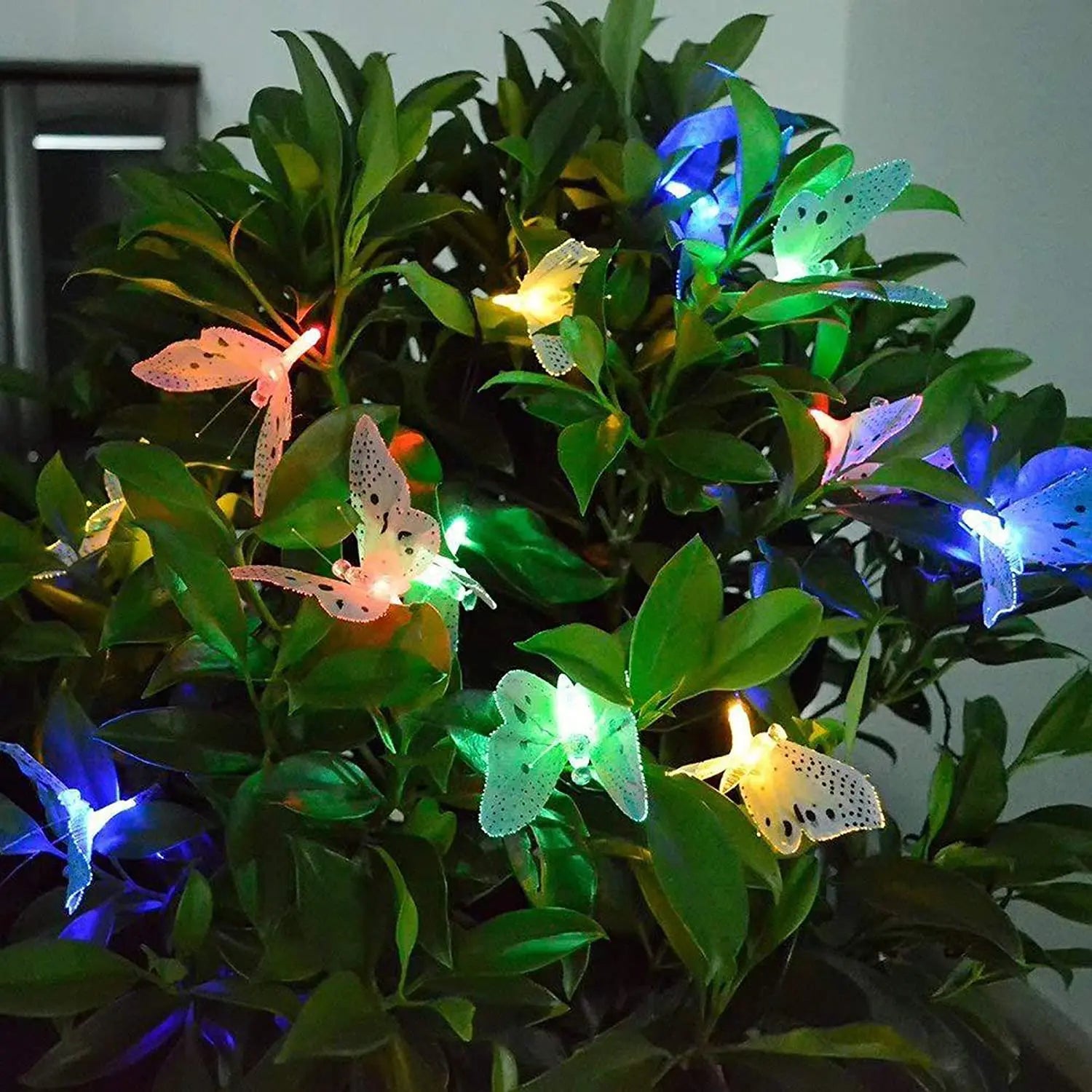 Solar Butterfly String Lights – Outdoor Fiber Optic Fairy Lights
