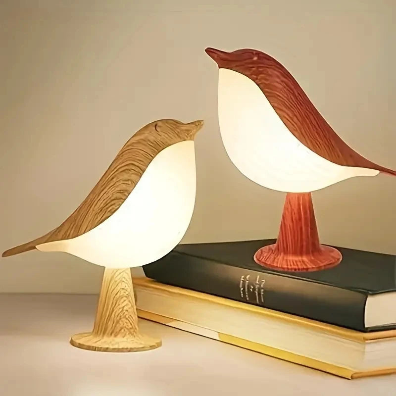 Cute LED Night Light - Bird-Shaped Bedside Lamp with Dimmable 3-Color