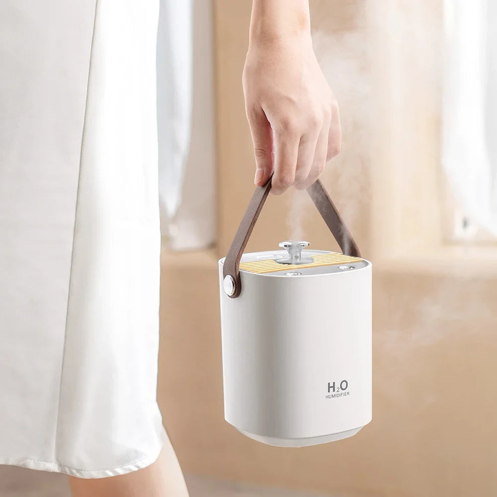 Portable 1.2L Ultrasonic Humidifier with Light – Quiet, Rechargeable,